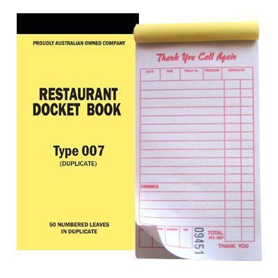 Medium Duplicate Restaurant Docket Book